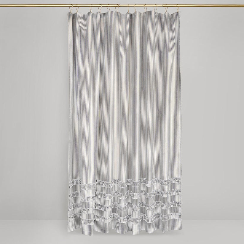 Ruffled Ticking Stripe Shower Curtain Gray – Daniel Dry Goods